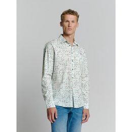 NO EXCESS Herren NO EXCESS Langarmhemd &raquo; Stretchhemd mit Print Shirt Stretch Allover Printed&laquo; blau M, Normalgr&ouml;&szlig;en