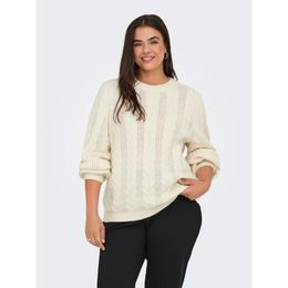 Only Carmakoma Damen Only CARMAKOMA Strickpullover &raquo;CARRUBINA LS CABLE O-NECK KNT NOOS&laquo; grau XL