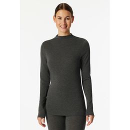 Schiesser Damen Rollkragenshirt &raquo;Premium Warming&laquo; kleiner Stehkragen, lang&auml;rmelig, Wollanteil, w&auml;rmend grau 40