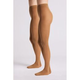 Ysabel Mora Damen YSABEL MORA Feinstrumpfhose 70 2er Pack, 2 Stk. tlg. mit elastischem Bund beige XL