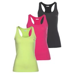 H.I.S. H.I.S Damen Tanktop Packung, 3er-Pack, Softer Feinripp mit elastischer Baumwolle f&uuml;r hohen Tragekomfort bunt 34