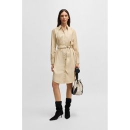 BOSS Orange Damen BOSS Orange Blusenkleid &raquo;Delegant Premium Damenmode&laquo; Eingrifftaschen mit Tailleng&uuml;rtel beige 44, N-Gr