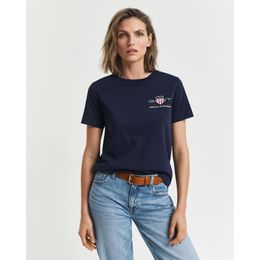 Gant Damen T-Shirt &raquo;REG ARCHIVE SHIELD SS T-SHIRT&laquo; Stickerei, Rundhals blau XL