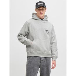 Jack & Jones Jack & Jones Herren Kapuzensweatshirt &raquo;JORNORREBRO TYPO BACK SWEAT HOOD SN&laquo;, mit Print grau L