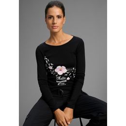 Kangaroos Damen Kangaroos Longsleeve Langarm, sehr figurbetonter Schnitt, mit Print schwarz 44/46
