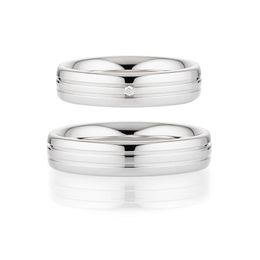 Bruno Banani Unisex Trauring &raquo;Schmuck Geschenk Ehering Hochzeit Damenring Herrenring&laquo; wahlweise mit oder ohne Brillant, Made in Germany silber