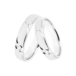DOOSTI Kinder DOOSTI Trauring &raquo;Schmuck Geschenk Silber 925 Trauring Ehering Partnerring LIEBE&laquo; mit Zirkonia (synth.) silber