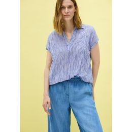 Cecil Damen Shirtbluse mit Streifen Muster blau M (40)