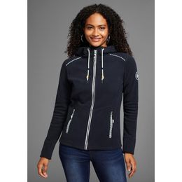 Kangaroos Damen Kangaroos Fleecejacke mit Kapuze figurbetonte Passform, mit Kapuze und Kordelzug, &Uuml;bergangsjacke blau 52/54
