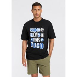 Hugo Blue Herren HUGO Blue T-Shirt &raquo;Notix&laquo; mit gro&szlig;em Druck schwarz L