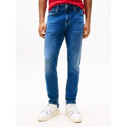 Tommy Jeans Herren Slim-fit-Jeans &raquo;Austin Slim Tapered&laquo; zum Kn&ouml;chel hin schmaler werdende Jeans mit mittlerer Leibh&ouml;he blau 32, L&auml;nge 32