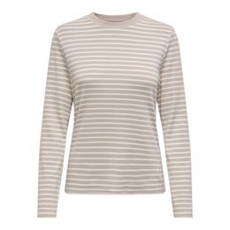 Only Damen Only Langarmshirt &raquo;ONLLYON L/S O-NECK TOP BOX CC JRS&laquo; wei&szlig; XS (34)