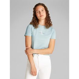 Calvin Klein Jeans Damen T-Shirt &raquo;MONOLOGO BABY TEE&laquo; mit Logo blau XL (42)