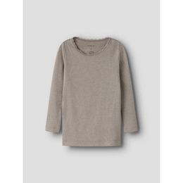 name it M&auml;dchen Langarmshirt &raquo;NMFKAB LS TOP NOOS&laquo; in Feinripp und mit s&uuml;&szlig;er Spitzenkante am Ausschnitt 92