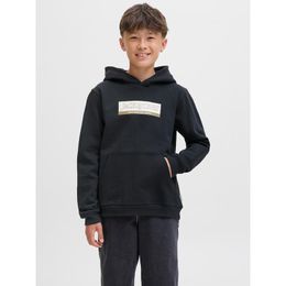 Jack & Jones Jack & Jones Junior Jungen Kapuzensweatshirt &raquo;JORINWOOD BLOCK BRANDING SWEAT NOOS JNR&laquo; schwarz 128