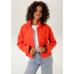 Aniston Casual Damen Aniston CASUAL Jeansjacke mit tonigen Kn&ouml;pfen zu schlie&szlig;en rot 48