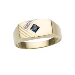 Firetti Herren Diamantring &raquo;Schmuck Geschenk Gold 585 Damenring Verlobungsring Goldring&laquo; mit Saphir - mit Brillant blau