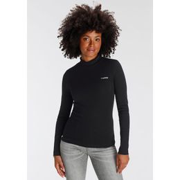Kangaroos Damen Kangaroos Longsleeve Langarm, sehr figurbetont, unifarben, Stehkragen schwarz 36/38