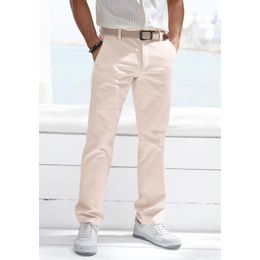 John Devin Damen Chinohose &raquo;regular-fit, lange Oxford Hose&laquo; aus elastischer Baumwoll-Qualit&auml;t beige 32, L&auml;nge 32