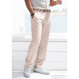 John Devin Damen Chinohose &raquo;regular-fit, lange Oxford Hose&laquo; aus elastischer Baumwoll-Qualit&auml;t beige 32, L&auml;nge 30