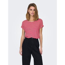 Only Damen Only Kurzarmshirt &raquo;ONLMOSTER STRIPE S/S O-NECK TOP JRS NOOS&laquo; gestreift, l&auml;ssig geschnitten, Jersey, Rundhals, Viskosemischung L (40)