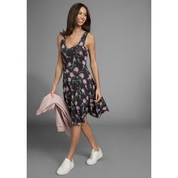 Laura Scott Damen Sommerkleid figurbetonte Passform, femininer Stil, aus Viskosemischung schwarz 36, N-Gr