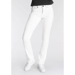 Arizona Damen Bootcut-Jeans &raquo;Ultra Soft&laquo; elastische Passform, ausgestellte Beinform, hohe Leibh&ouml;he wei&szlig; 50, N-Gr