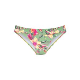 Lascana Damen Lascana Bikini-Hose &raquo;Malia&laquo; mit Umschlagbund mit tropischem Print rosa 36, N-Gr