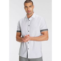 Bruno Banani Herren Kurzarmhemd &raquo;mit kurzen &Auml;rmel&laquo; wei&szlig; 37/38, D-Gr