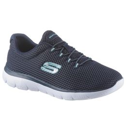Skechers Damen Slip-On Sneaker &raquo;Summits&laquo; Slipper, Freizeitschuh, Komfortschuh mit gepolstertem Schaftrand blau 39