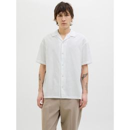 Jack & Jones Jack & Jones Herren Kurzarmhemd &raquo;JJESUMMER RESORT SHIRT SS SN&laquo; mit Resort Kragen wei&szlig; S, N-Gr