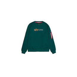 Alpha Industries Herren Sweater &raquo;Alpha Label Sweatshirt&laquo; gr&uuml;n XXL