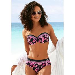 Lascana Damen Lascana B&uuml;gel-Bandeau-Bikini-Top &raquo;Bohemian&laquo; mit platzierten Streifen bunt 34, Cup B