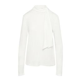 s.Oliver Damen s.Oliver Langarmshirt mit dekorativer Schleife wei&szlig; 46