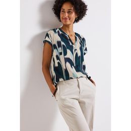 Street One Damen Street One Blusentop mit grafischem Muster blau 36