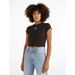 Calvin Klein Jeans Damen T-Shirt &raquo;CK RIB BABY TEE&laquo; in kurzer Form schwarz S (36)