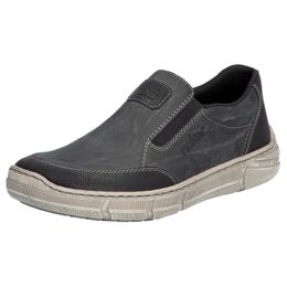 Rieker Herren Slipper , Slip-on Sneaker, Halbschuh, Schlupfschuh mit beidseitigem Gummizug grau 44