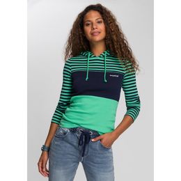 Kangaroos Damen Kangaroos Kapuzenshirt Langarm, sehr figurbetont, mit Colourblocking-Optik bunt 32/34