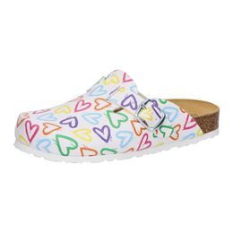 Lico Damen Clog &raquo;Clog Bioline Clog Print&laquo; wei&szlig; 36