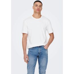 Only & Sons Only & Sons Herren ONLY & SONS Rundhalsshirt &raquo;ONSMAX LIFE REG SS STITCH TEE&laquo; wei&szlig; XL