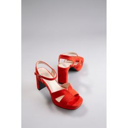 Aniston Shoes Damen Aniston SHOES High-Heel-Sandalette Sommerschuh, Abendsandale, Plateau - NEUE KOLLEKTION rot 42