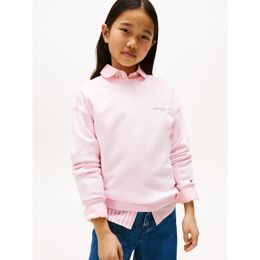 Tommy Hilfiger Jungen Sweatshirt &raquo;MINI CORP C-NECK SWEATSHIRT&laquo;, f&uuml;r Kinder bis 16 Jahre, mit Logo-Stickerei rosa 92
