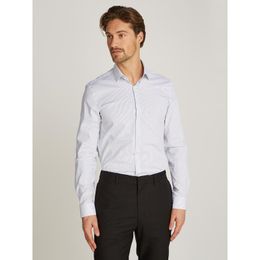 Calvin Klein Herren Langarmhemd &raquo;POPLIN STRIPE SLIM SHIRT&laquo; in gesteifter Optik blau 45, N-Gr
