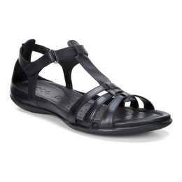 Ecco Damen Riemchensandale &raquo;FLASH&laquo; , Sommerschuh, Sandalette, Klettschuh, im Metallic-Look schwarz 35