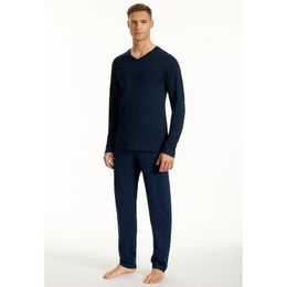 uncover by Schiesser Herren uncover by Schiesser Schlafanzug &raquo;Uncover Nightwear&laquo; 2 tlg. Single Jersey-Qualit&auml;t, Langarm, V-Ausschnitt, weich 58