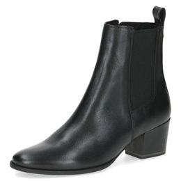 Caprice Damen Stiefelette , Blockabsatz, Ankleboots, Businessschuh mit praktischer Anzhiehlasche schwarz 37,5