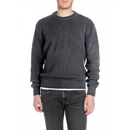 Replay Herren Strickpullover mit Rundhals blau XL