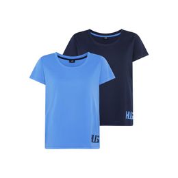 H.I.S. H.I.S Damen Funktionsshirt Spar-Set, 2er-Pack, figurbetonter Schnitt, sportlicher Look, mit trendigem Logodruck blau 48/50