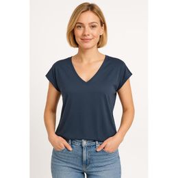 Only Damen Only V-Shirt &raquo;ONLFREE S/S MOD.V-NECK TOP JRS NOOS&laquo; blau XS