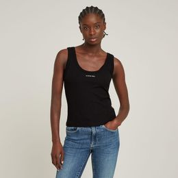 G-Star Raw G-Star Damen G-STAR Tanktop &raquo;Slim Rib Tank&laquo; mit Markenschriftzug auf der Brust schwarz M (38)
